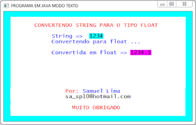 Samuel Lima - Programador C/C++/Java: Convertendo String para o tipo float