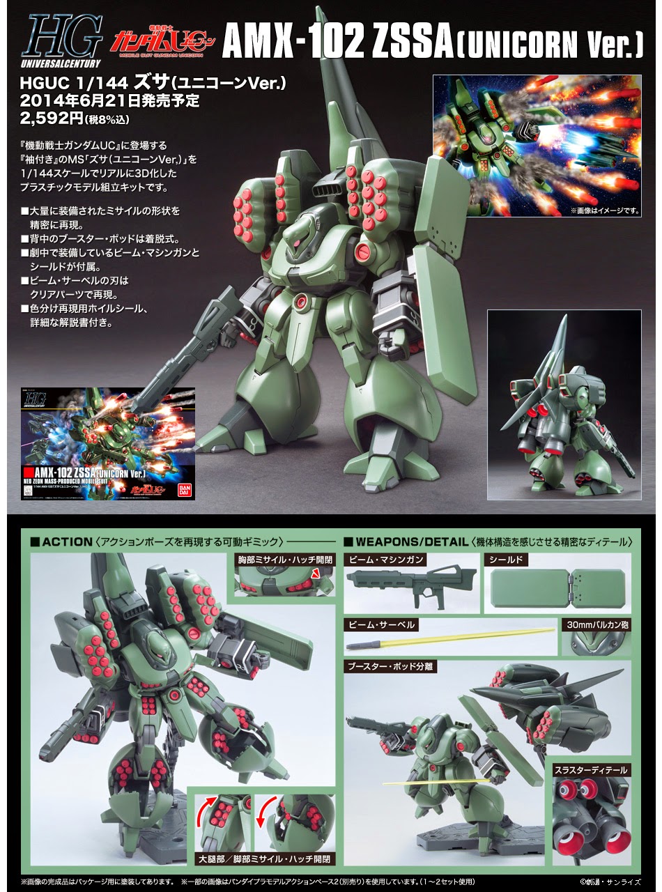 GUNDAM GUY: HGUC 1/144 AMX-102 ZSSA [Unicorn Ver.] - New Images ...
