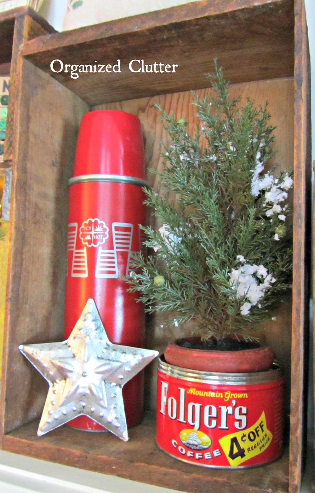 An Organized Cluttered Rustic Crate Christmas Mantel - Organized Clutter