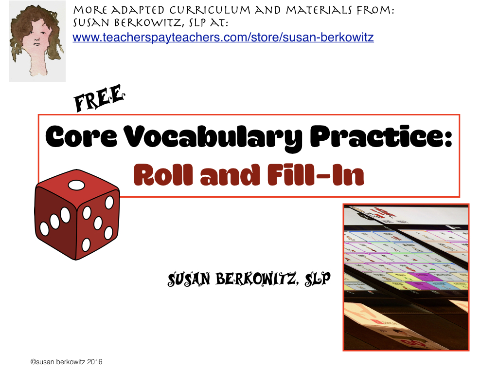 Susan Berkowitz’s Free Core Word Roll-and-Finish-the-Phrase - Classroom ...