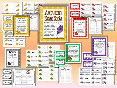 gwhizteacher: Autumn Noun Sorts