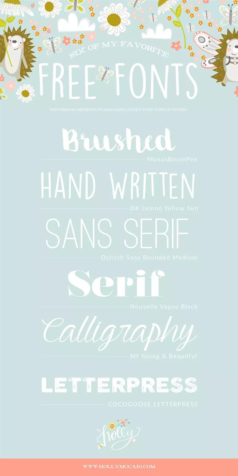 My Favorite Free Fonts 2015 by hollymccaig.com - FONT BUNDLE