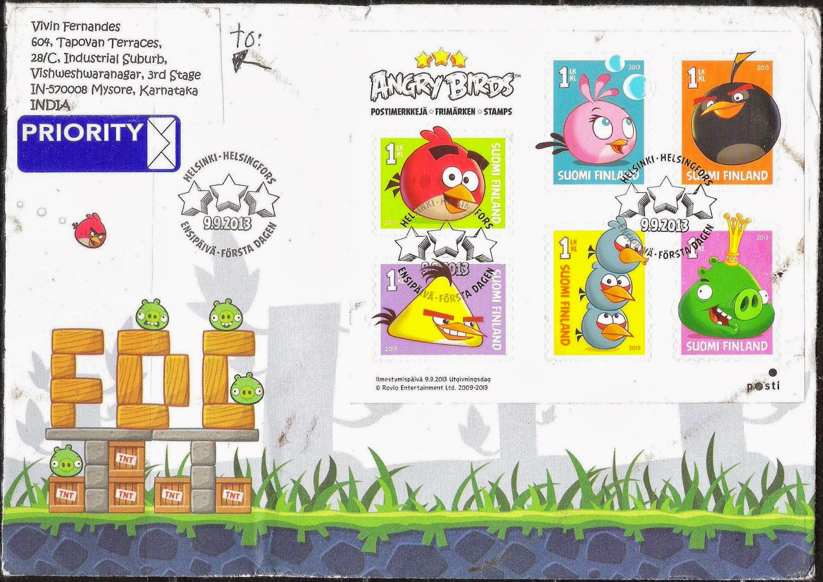 My Postage Stamps Collection Angry Birds On Cover Finland my-postage-stamps-collection-angry-birds-on-cover-finland