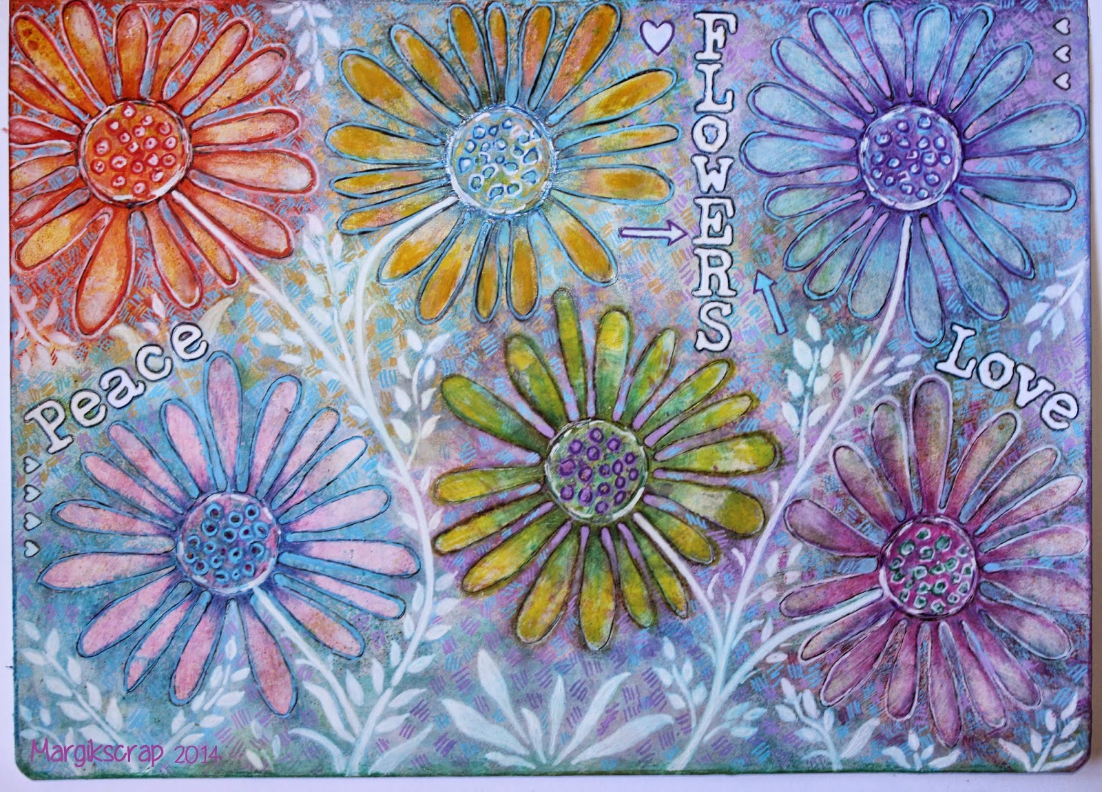 Margikscrap: Art Journal Flowers