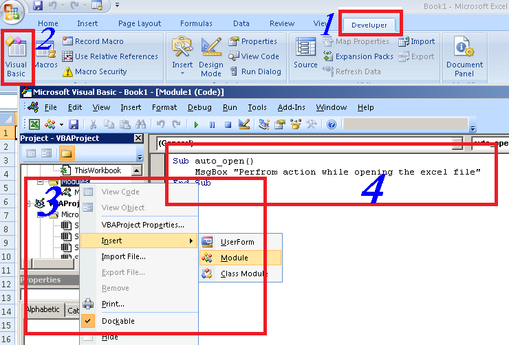 VBA Code: How to auto trigger operation on opening or closing an excel ...