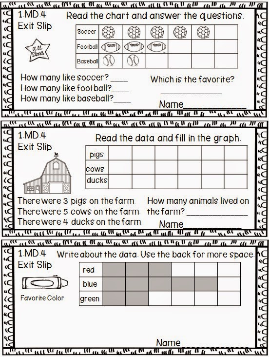 1st Grade Hip Hip Hooray!: Common Core Math Assessments ...Exit Slips