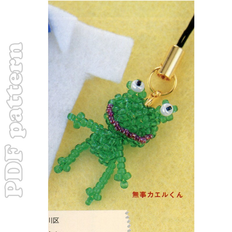 Cute Frog Mascot Charm Beading Pattern PDF | CraftyLine e-pattern shop
