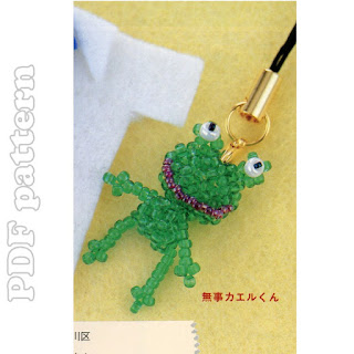 Cute Frog Mascot Charm Beading Pattern PDF | CraftyLine e-pattern shop