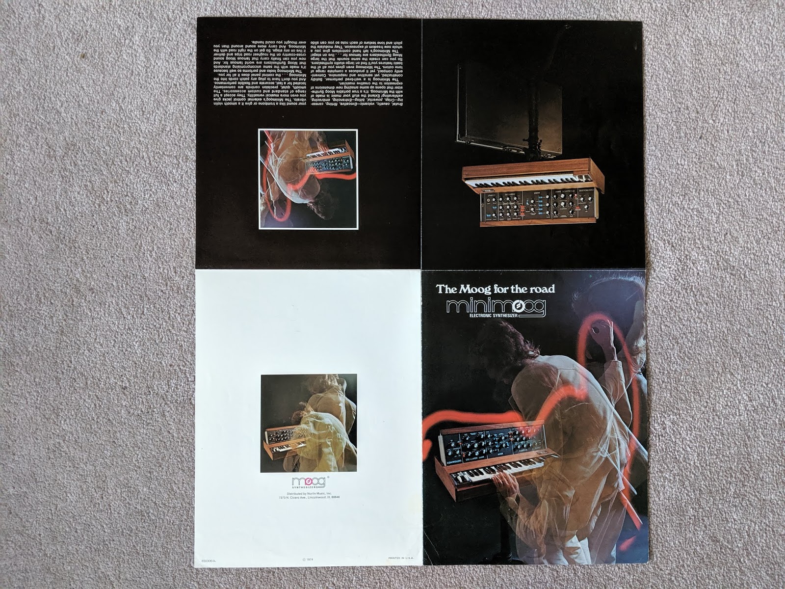 Retro Synth Ads: Moog Minimoog "The Moog for the road" brochure/poster ...