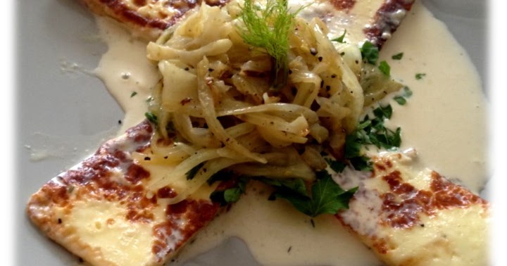 Berloumi met venkel in roomsaus