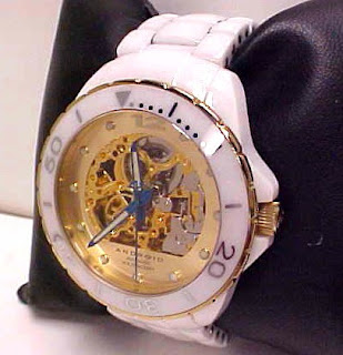 ANDROID DIVEMASTER AUTOMATIC SKELETON DISPLAY WHITE CERAMIC CASE & BAND ...
