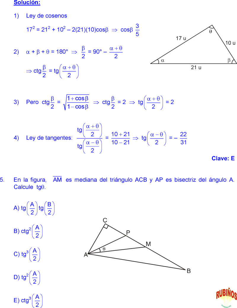 Resolución de triángulos oblicuángulos problemas resueltos pdf