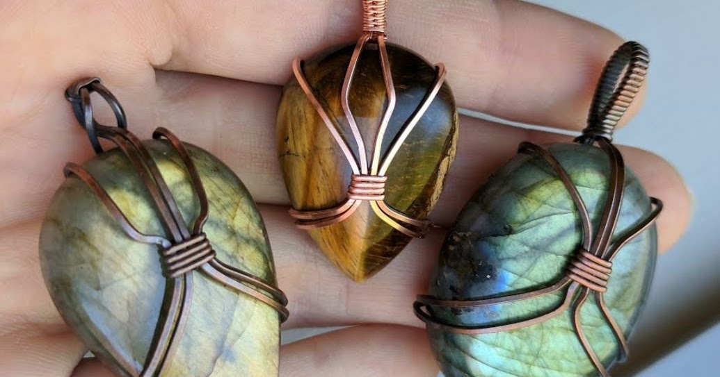 3 Minimalist Wire Wrapped Cabochon Pendant Tutorials by OxanaCrafts ...