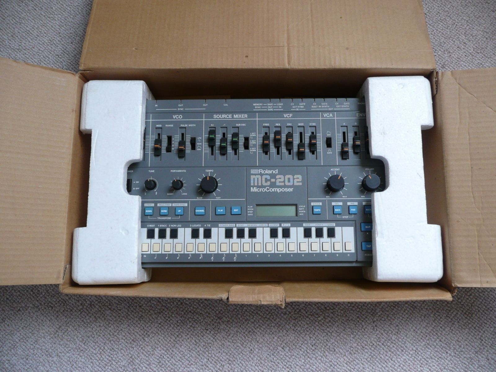 MATRIXSYNTH: ROLAND MC202 with Original Box, Manual & Cassette SN 303000