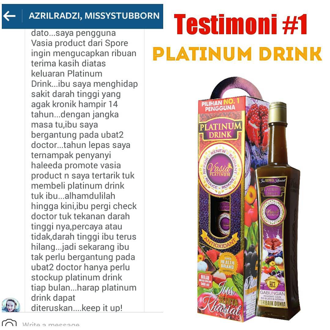 PLATINUM DRINK JUS SEJUTA KHASIAT V'ASIA | BEAUTY KIOSK