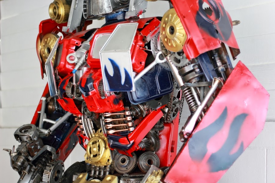 Scrap metal art sculpture - transformer movie inspired