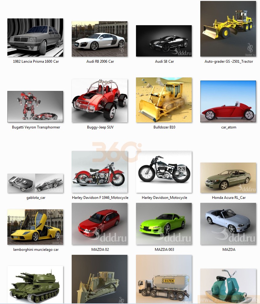Tổng hợp 45 Model 3dsmax về các loại Ô tô, xe máy full download