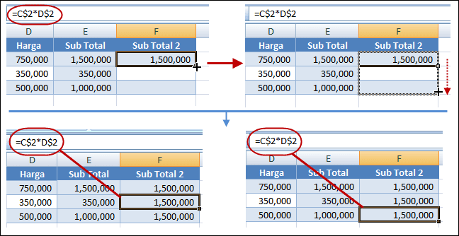 Tanda $ (Absolute Reference) pada Excel
