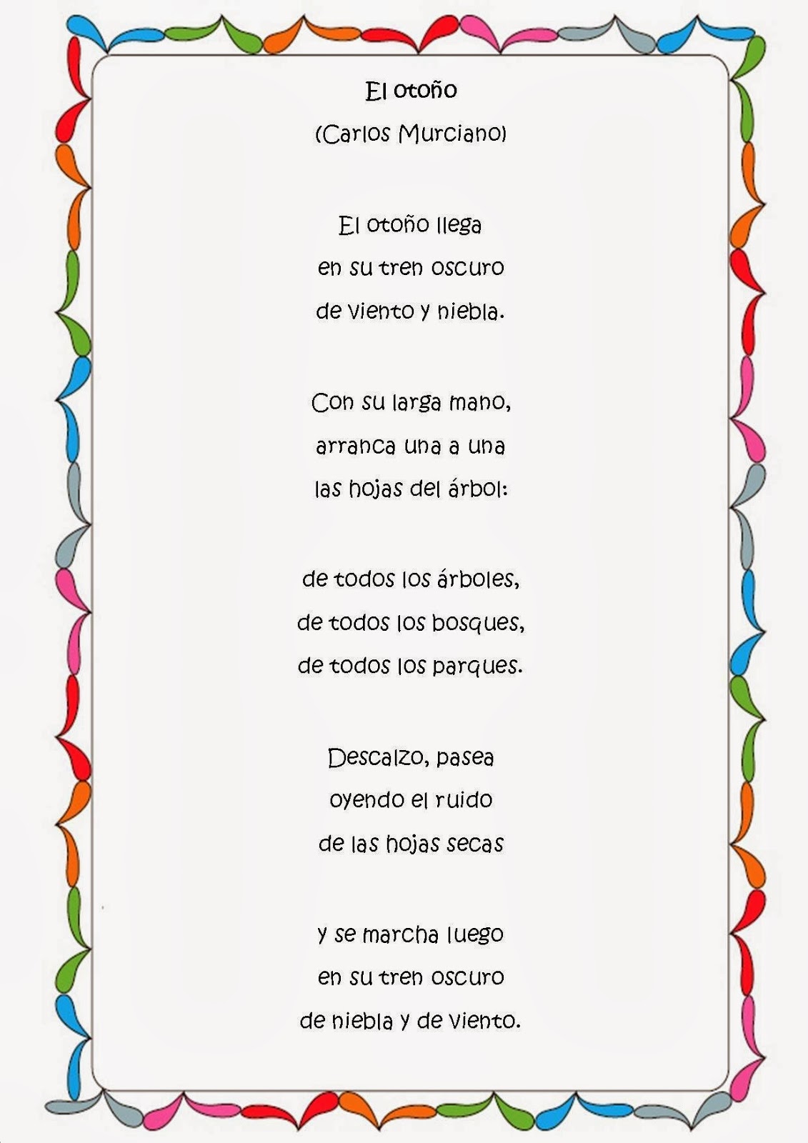 LAPICERO MÁGICO: Poesías de otoño