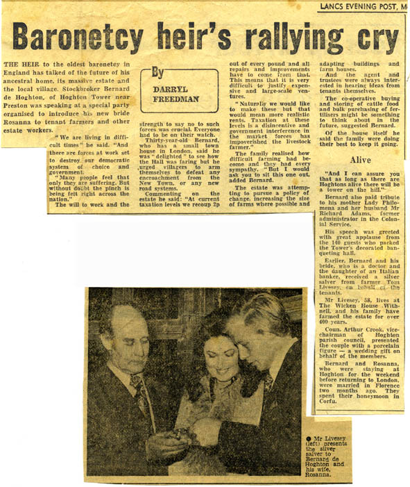 Memories of Hoghton: Sir Bernard de Hoghton