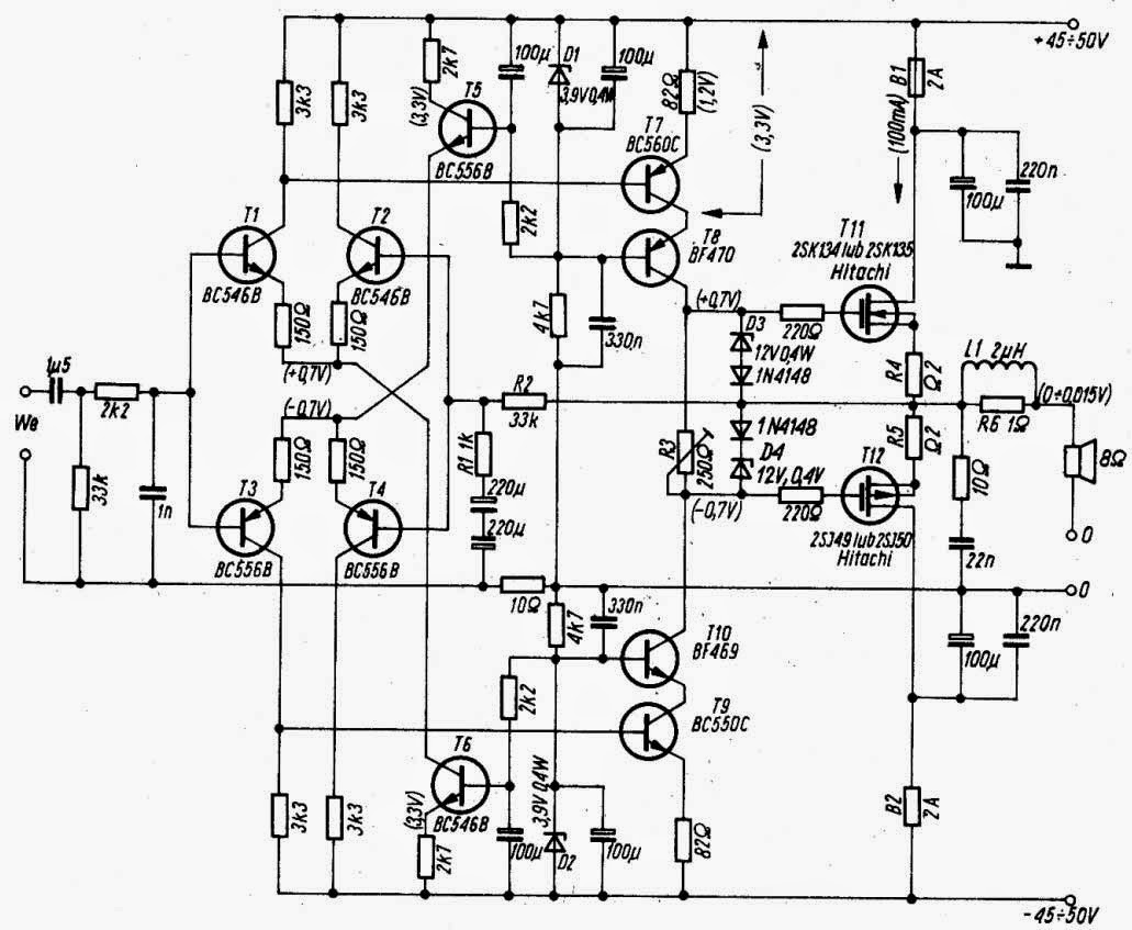 ANALOG AUDIO: CRESCENDO MOSFET POWER AMPLIFIER 2SK135, 2SJ50