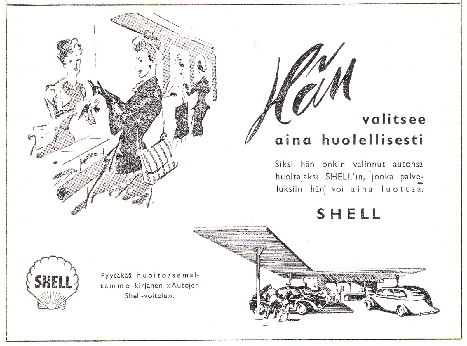 Vanhoja mainoksia: Shell 1930