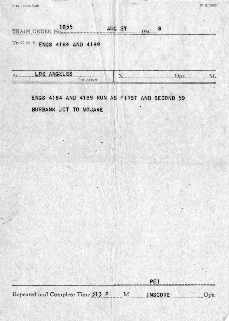 modeling the SP: Modeling SP train orders