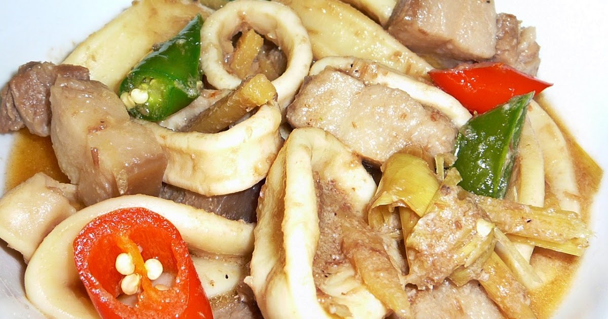 Ginataang Pusit at Baboy