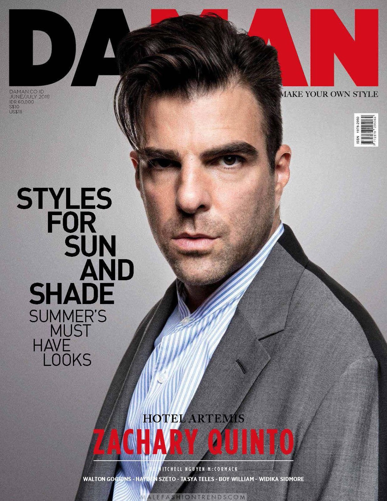 Zachary Quinto para DAMAN Magazine por Mitchell Nugyen McCormack