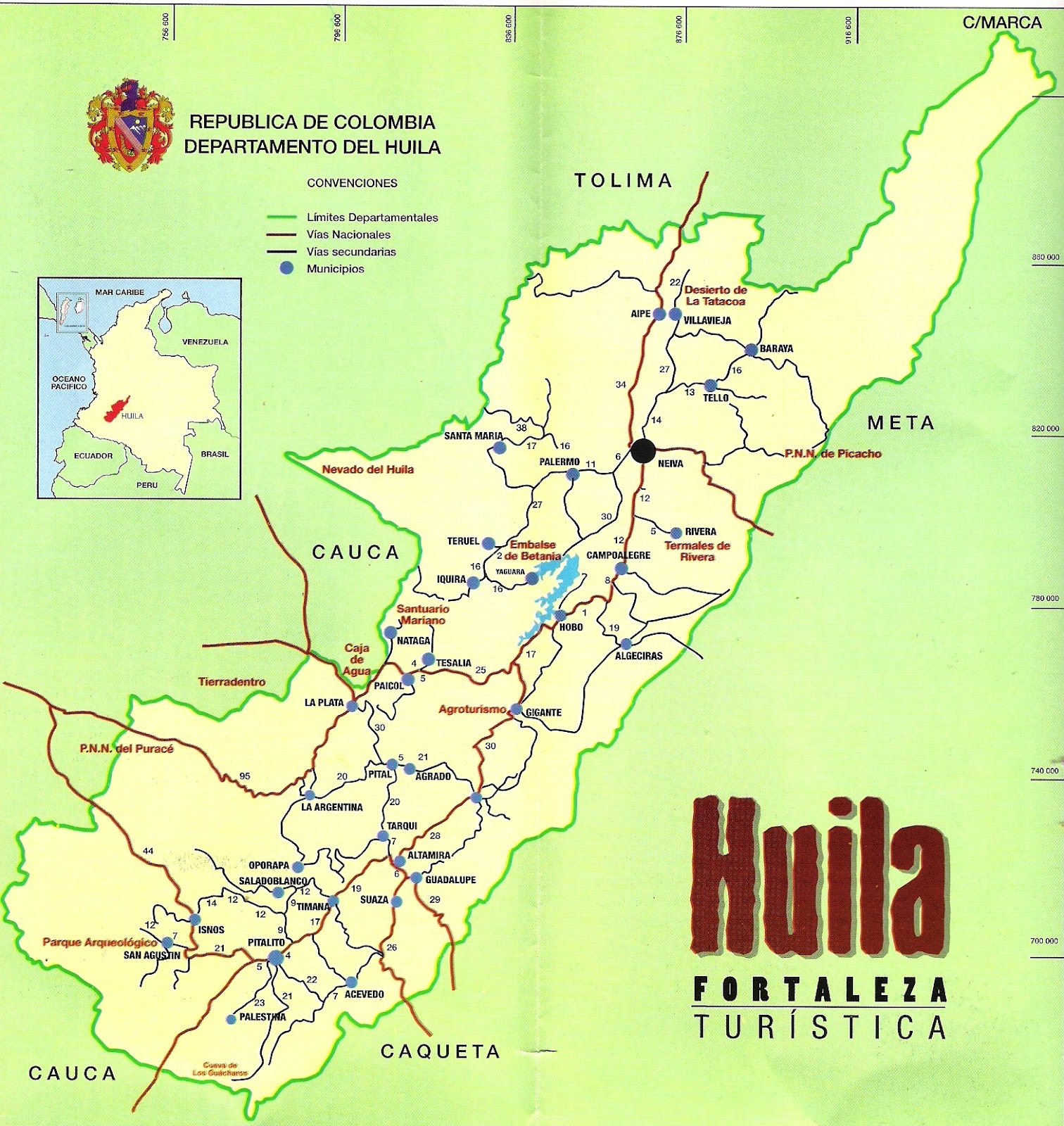 Noticias, Arte, Cultura y Turismo: MAPA DEL HUILA