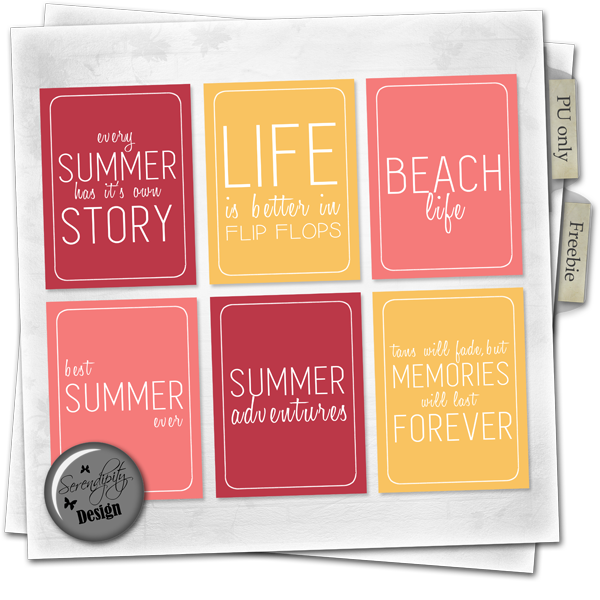 Serendipity Design: Freebie time! Summer cards collection