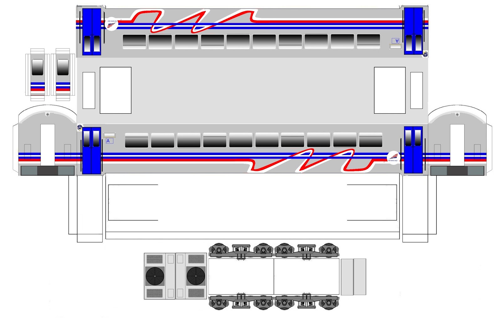 wafykeren's12: pola papercraft kereta api