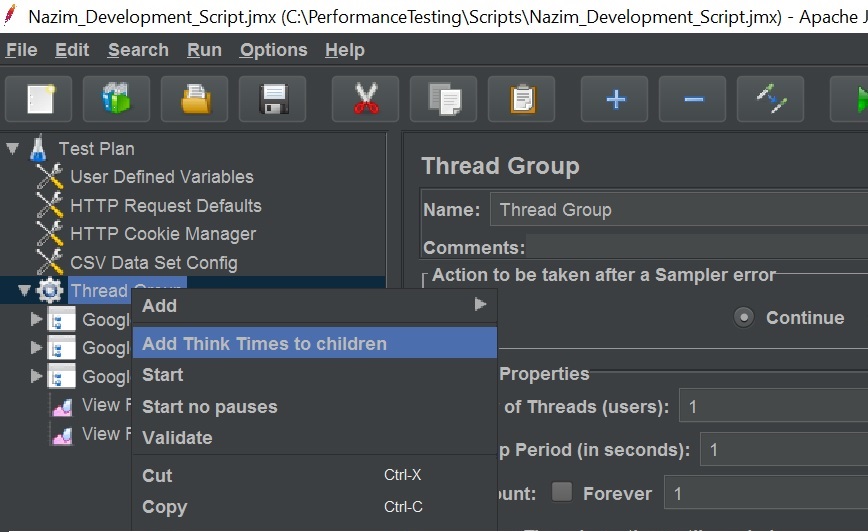 QAutomation: How to implement Think Time in Jmeter