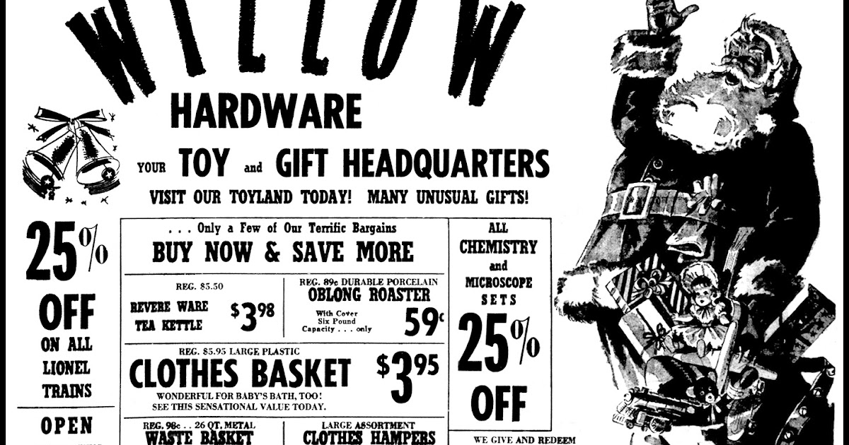 Brady's Bunch of Lorain County Nostalgia: Willow Hardware Christmas Ad ...