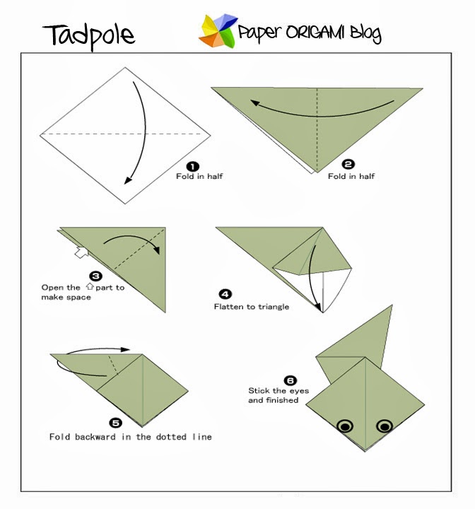 Simple Origami: Tadpole | Paper Origami Guide