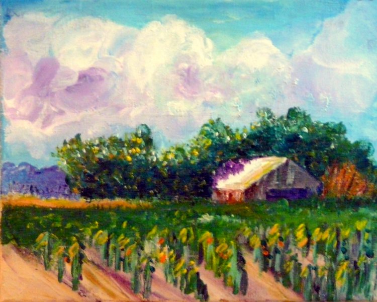 An Art Journey: St. Johns Barn - acrylic on canvas