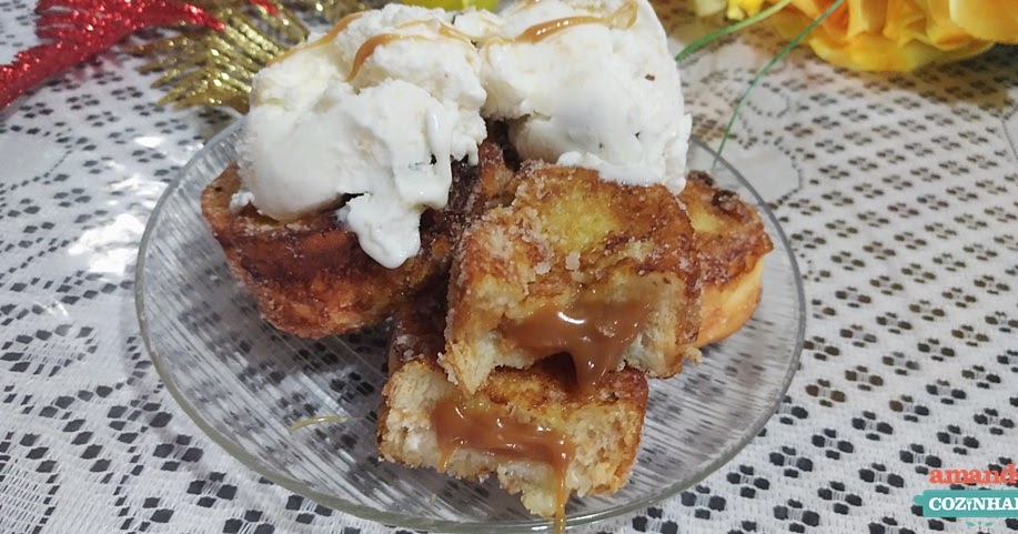 Rabanada recheada com doce de leite - Amando Cozinhar