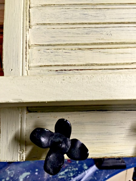 Beautiful Vintage Shutter Shelf Chalkboard