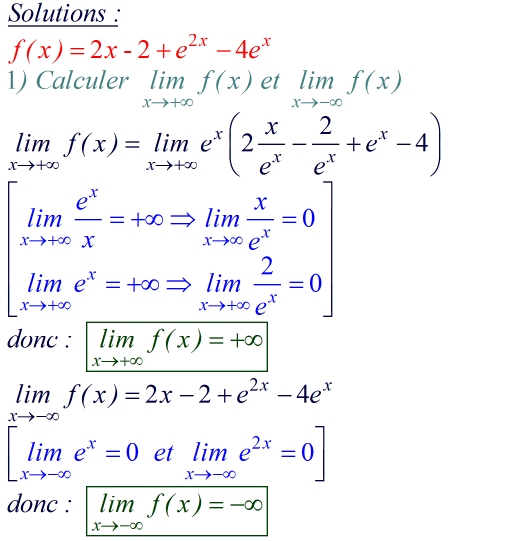 Etude d'une fonction Exponentielle de base e. Etude complète avec ...