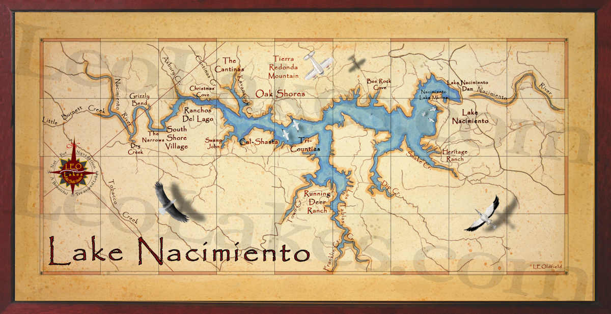 BaitRageous: Can you see the Dragon? Lake Nacimiento Map
