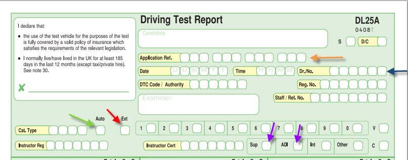 Learner Driver Tips: Driving Test Report Form