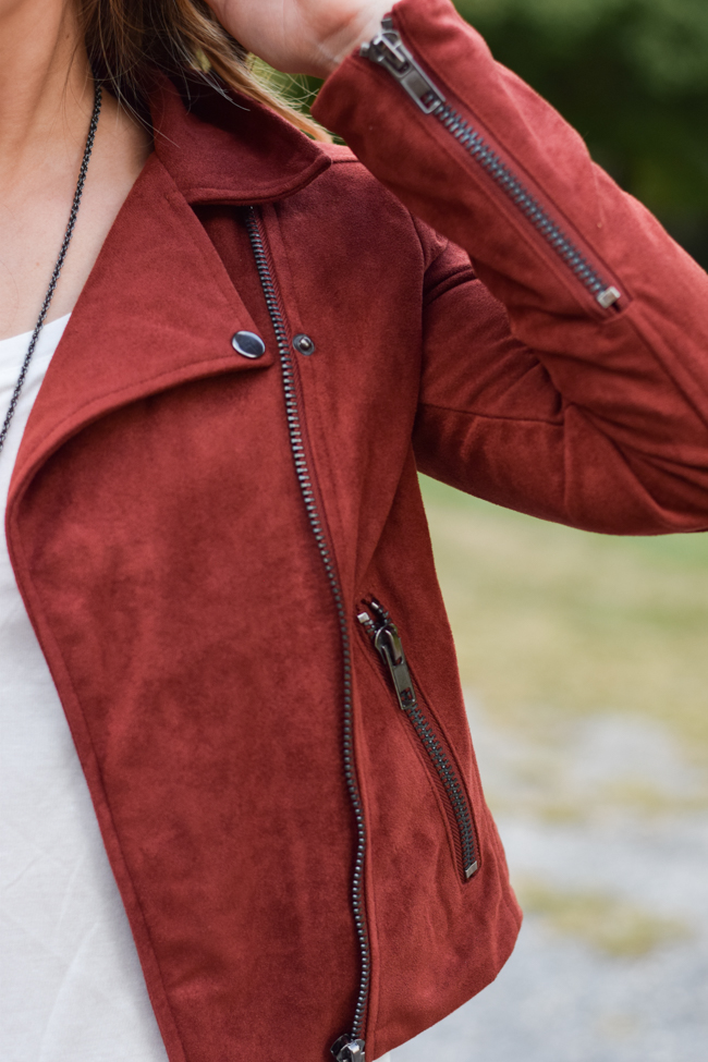 it's all good: Faux Suede Moto Jacket