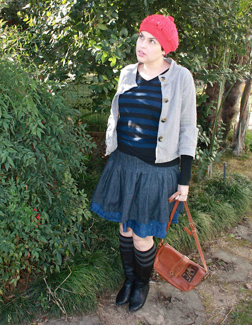 THE CITIZEN ROSEBUD: outfit post: Triple Denim, Double Stripes