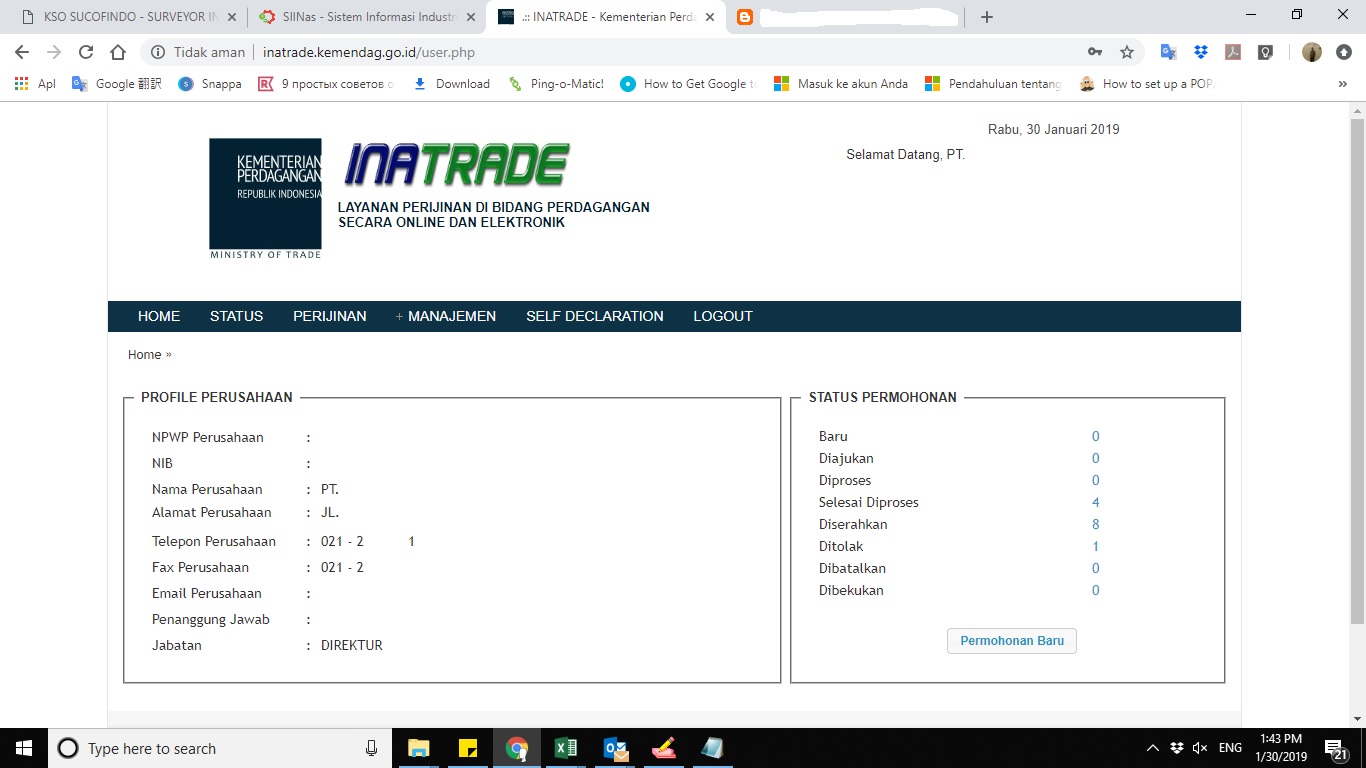 Cara Cek Status Pengajuan Inatrade di Kementerian Perdagangan - Tempe-Urap