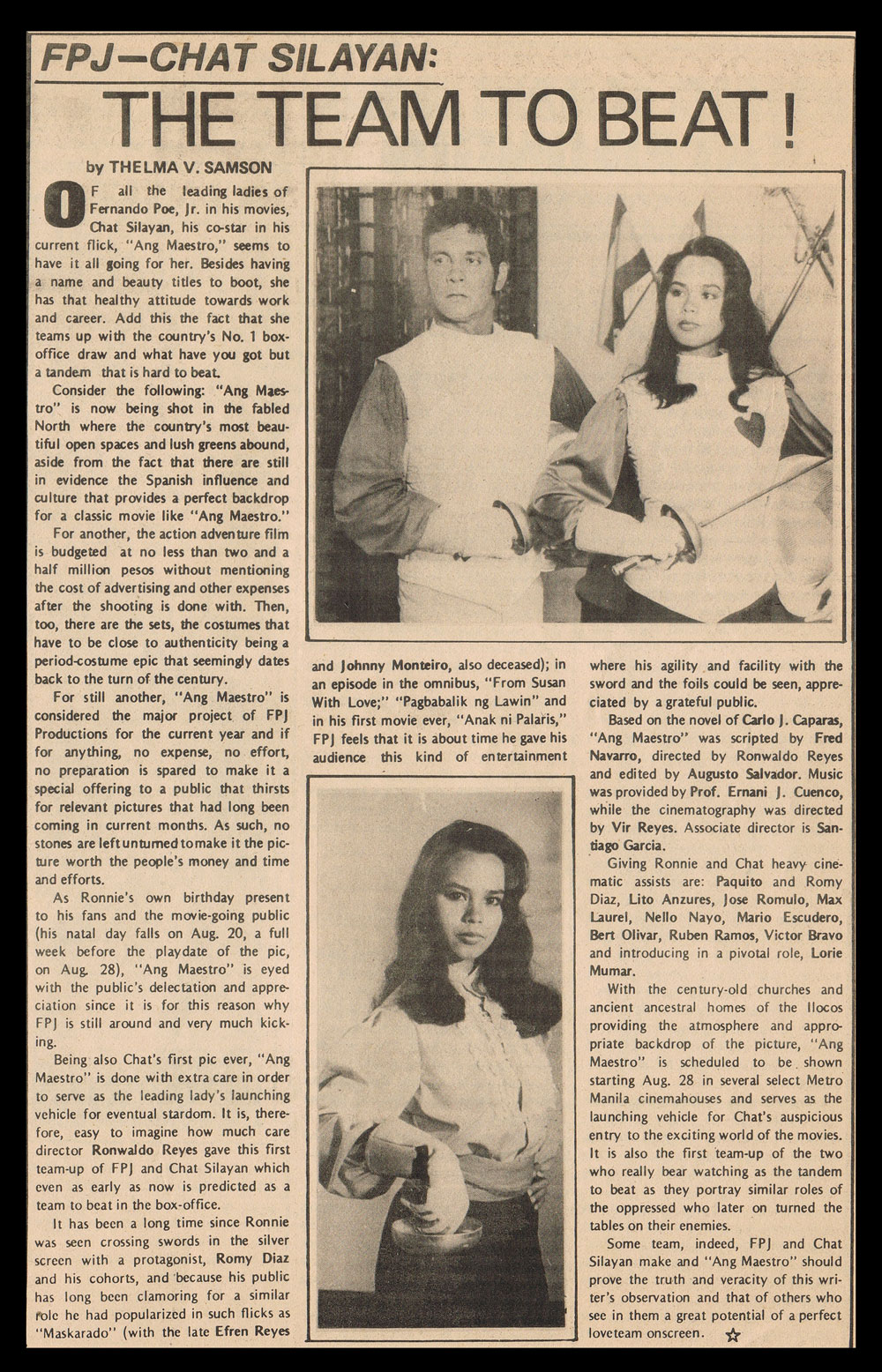 PELIKULA, ATBP.: FERNANDO POE, JR.-CHAT SILAYAN IN "ANG MAESTRO"