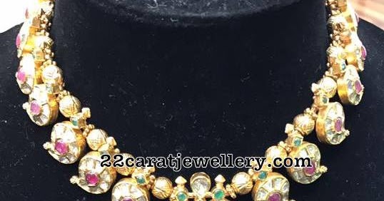 Pachi Mango Set and Gold Necklace - Jewellery Designs