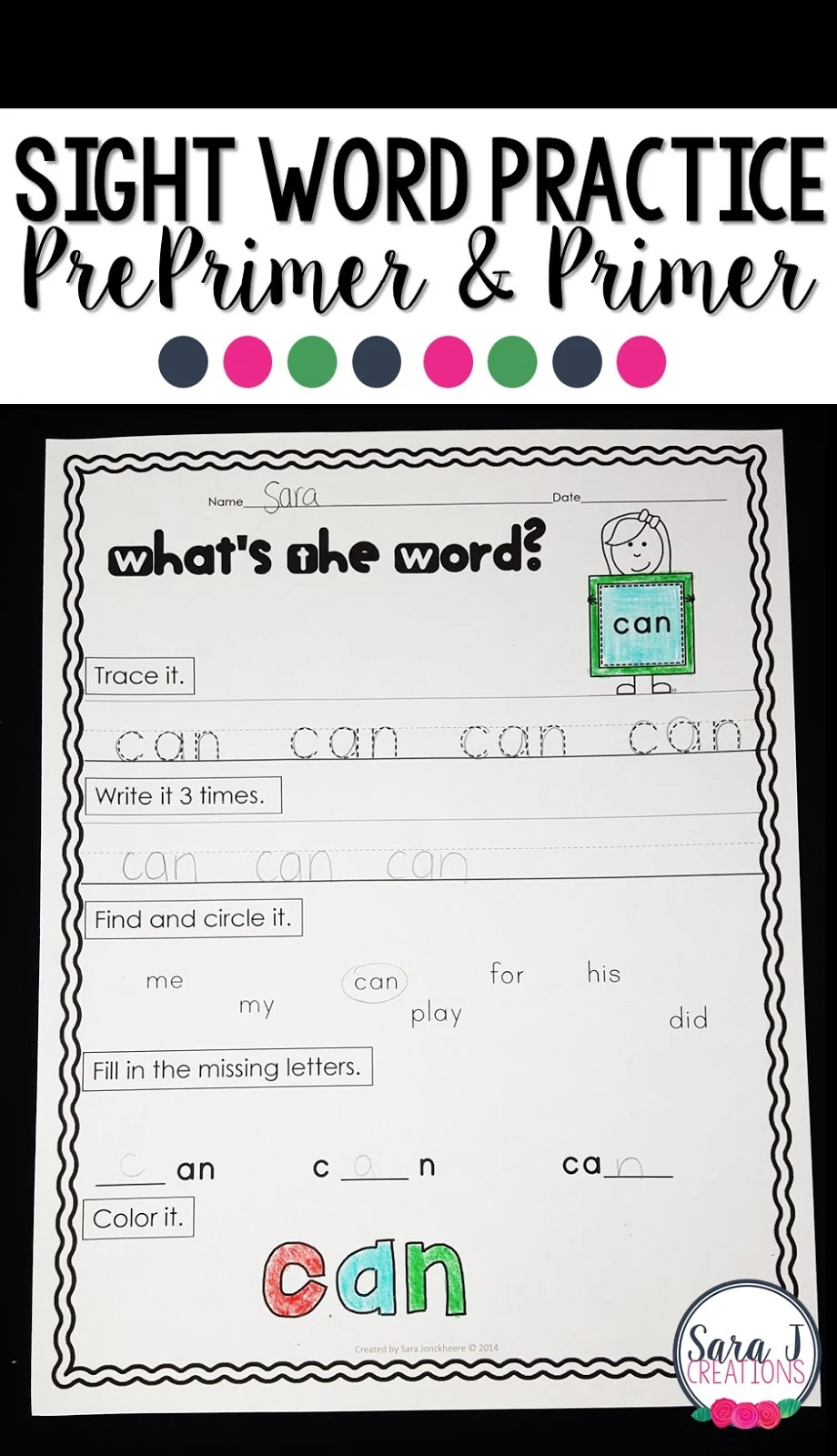 Sight Word Practice Made Easy | Sara J Creations
