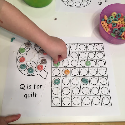 Letter Q Activities (ages 3 & 23 months)