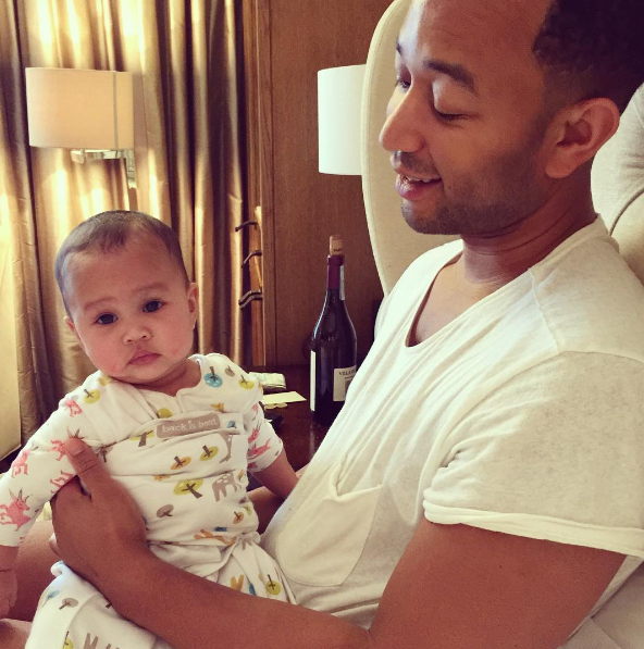 John Legend and his baby Luna
