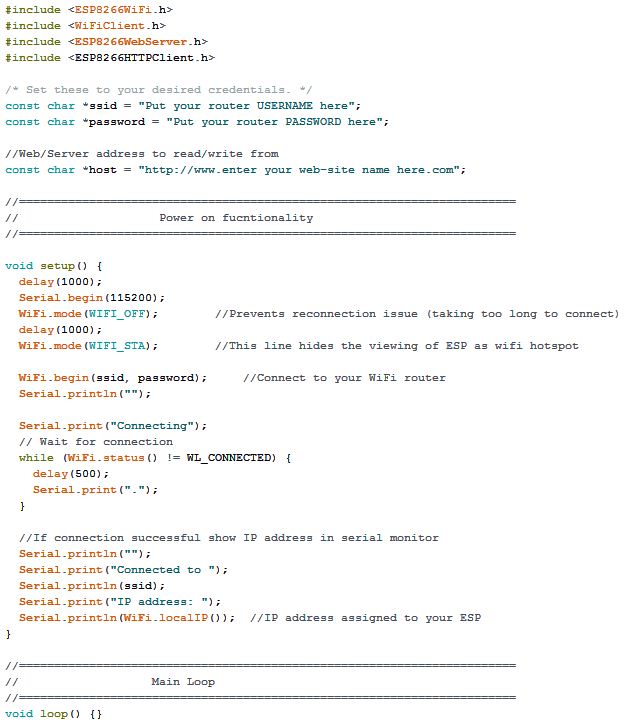 Sending data from ESP8266 to a website